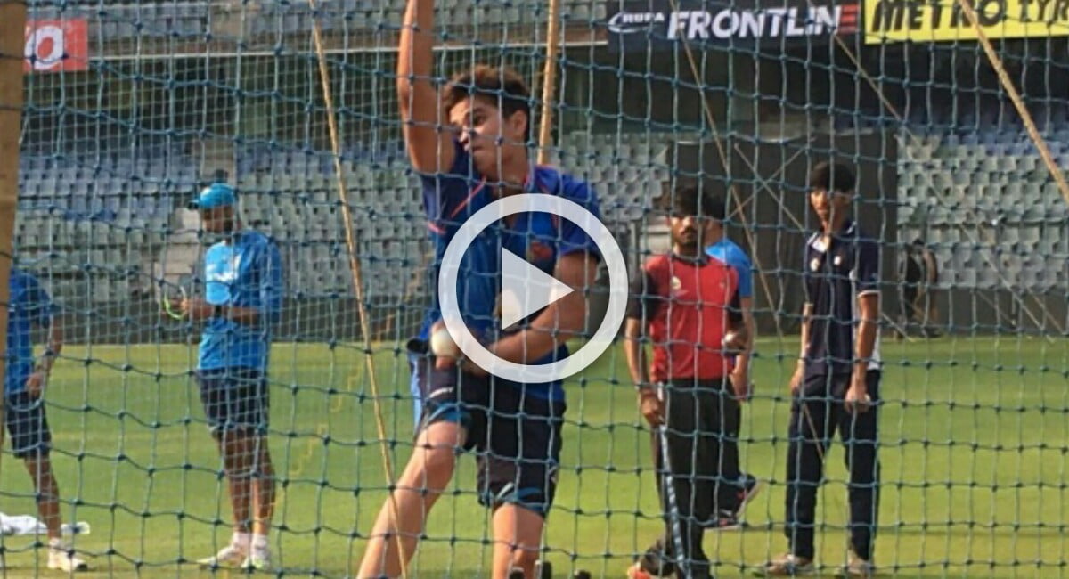 WATCH: Arjun Tendulkar Bowling To Team India In Nets