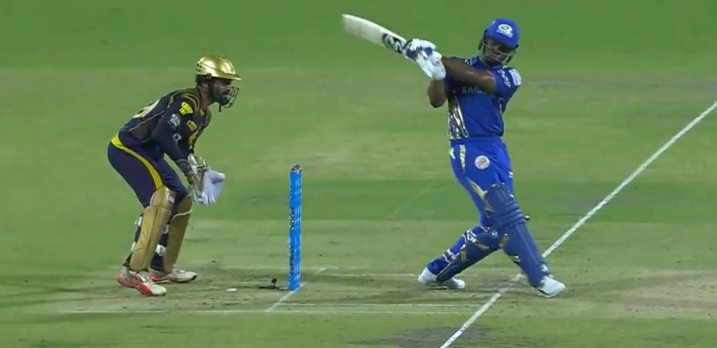 IPL 2018: Evin Lewis dismissed in an unusual manner