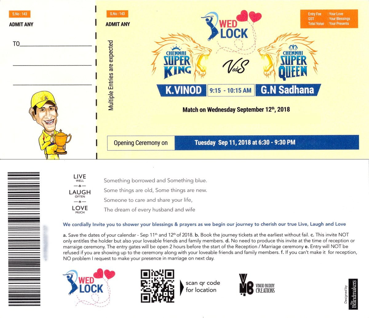 CSK fan created a unique wedding invitation card