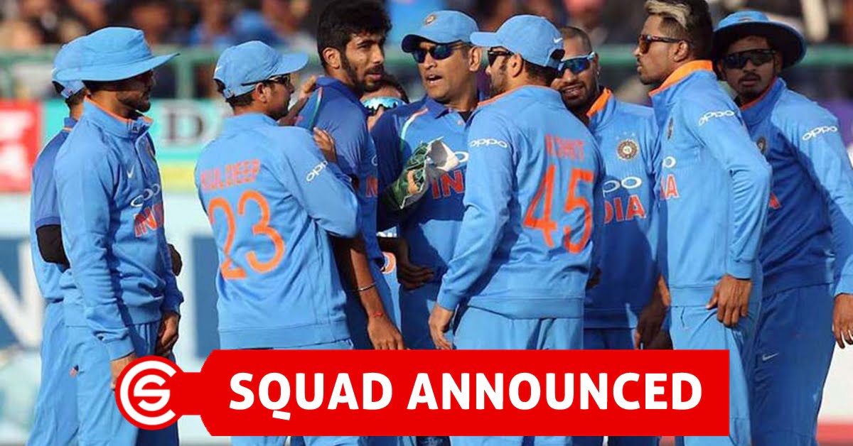 India Announced The 12-member Squad For Guwahati ODI