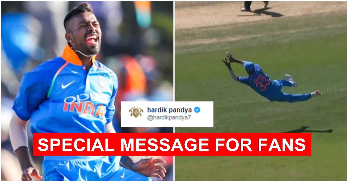 Hardik Pandya Thanks His Fans After International Comeback