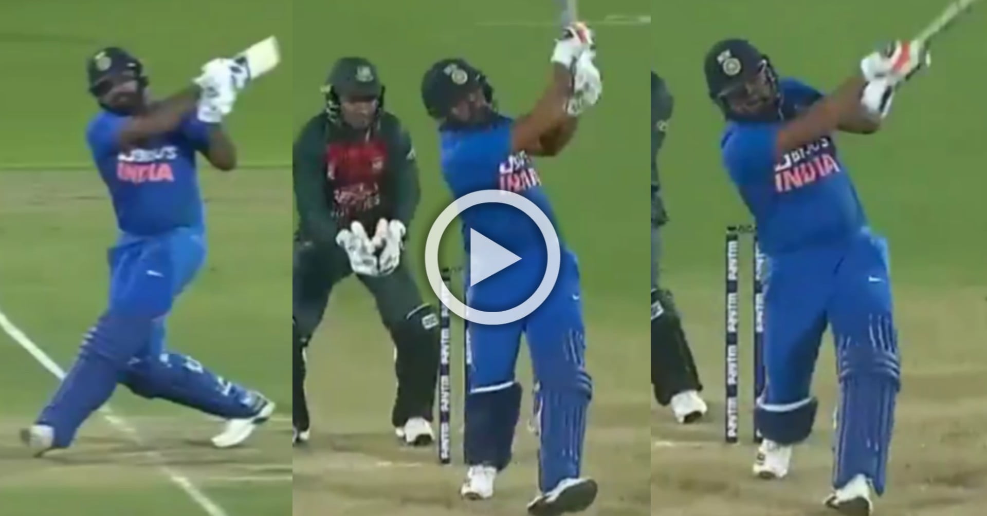 WATCH - Rohit Sharma Smashed Hat-trick Of Sixes To Mosaddek Hossain