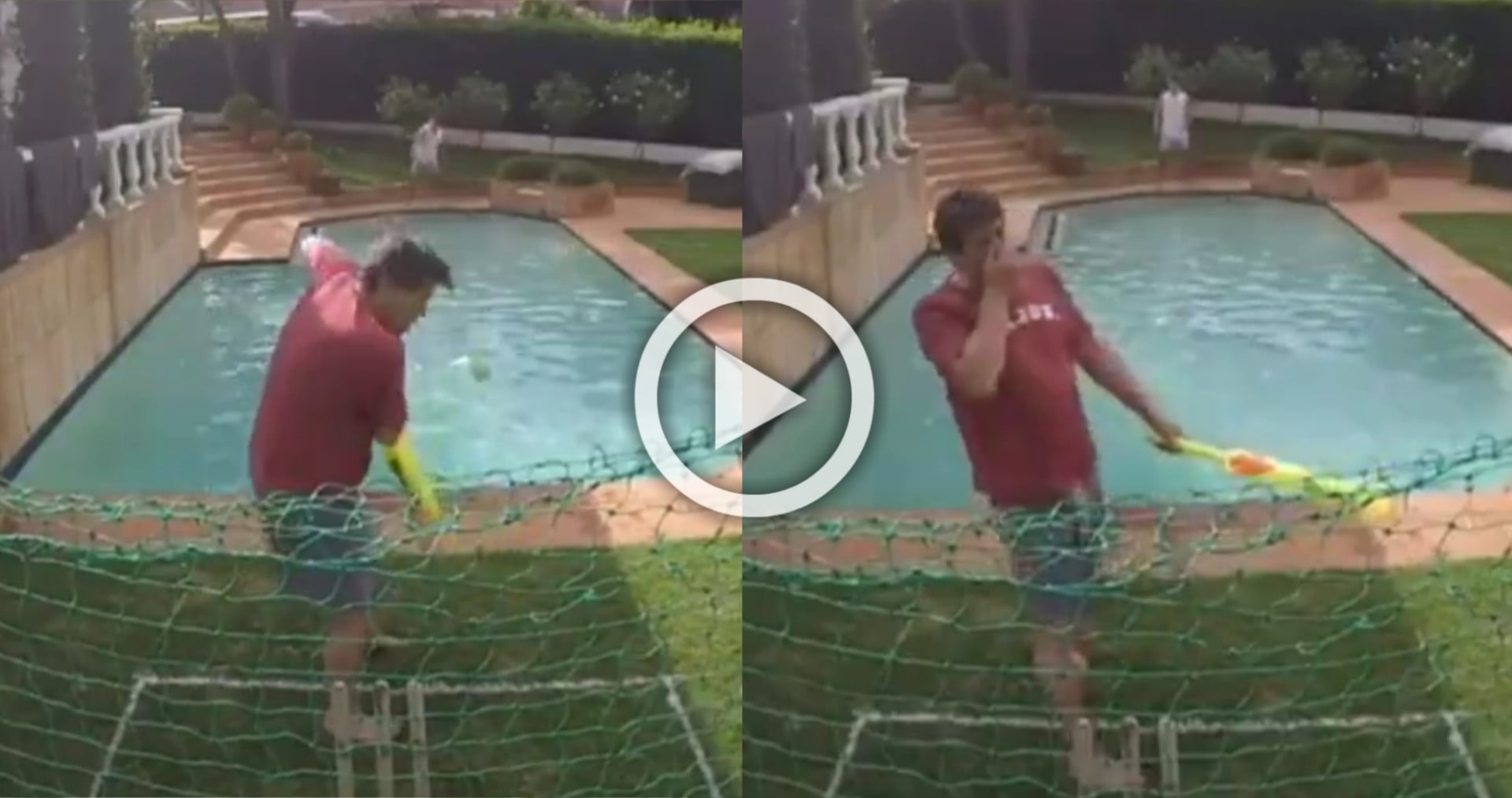Batsman Faces Chin Music With A Swimming Pool Bouncer
