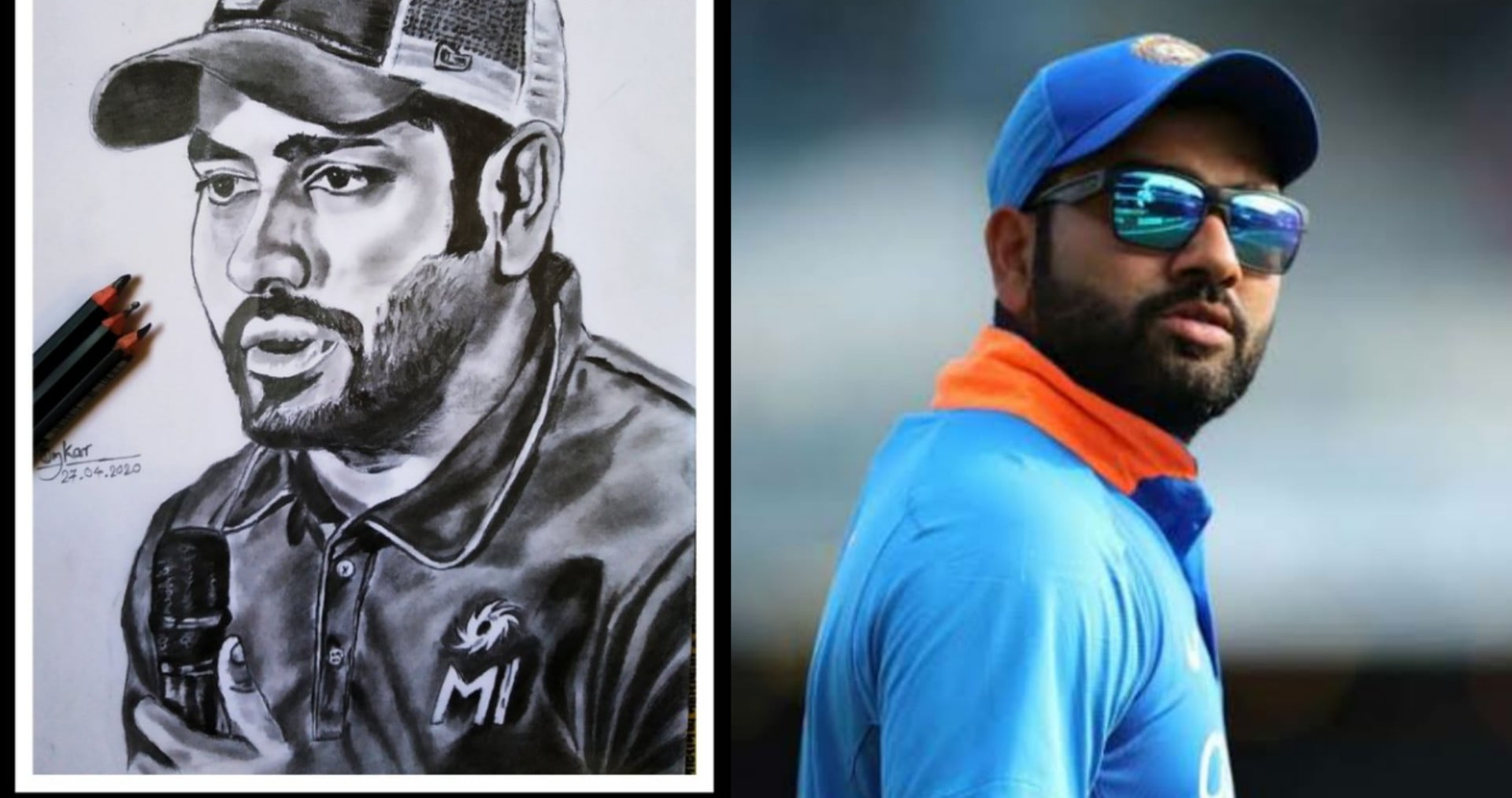 Rohit Sharma's Sketch By His Fan Receives Immense Appreciation