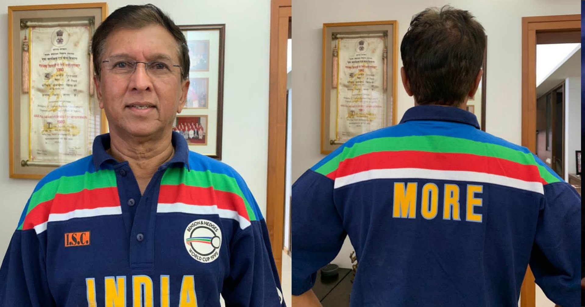 Kiran More Shares Picture Of The Indian Jersey In 1992 World Cup