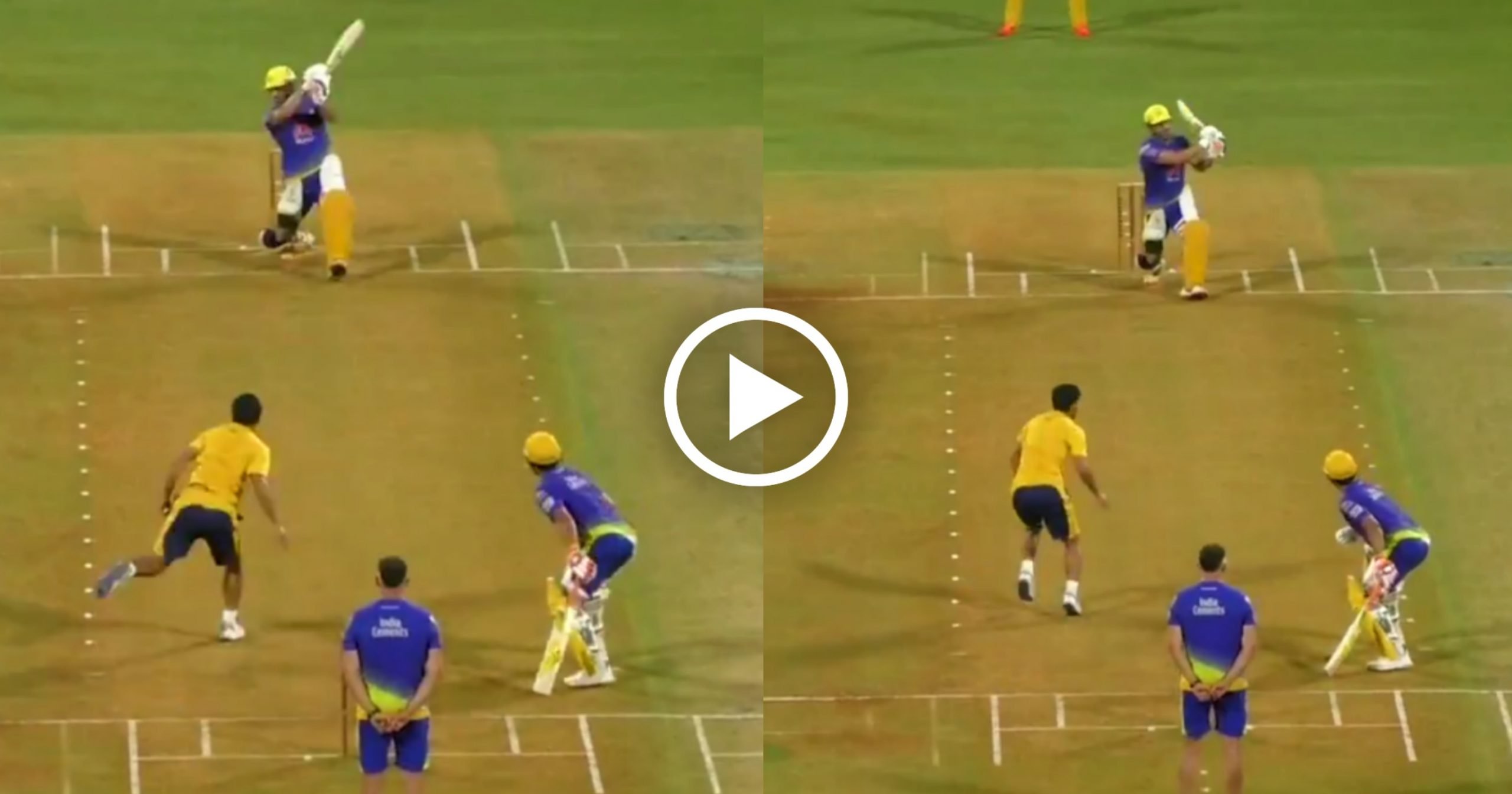 MS Dhoni Played Some Fierce Shots In CSK's Intra-squad Match