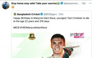 BCB Has A Weird Wish For Late Manzarul Islam Rana; Ashwin Responds