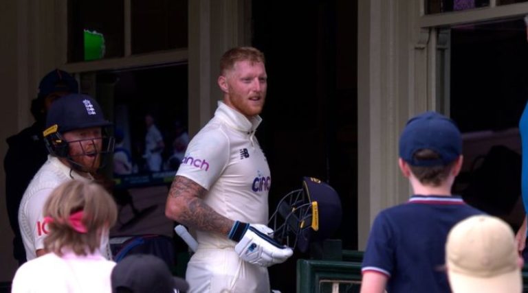 Players share a laugh as ball hits Ben Stokes' bat reminding 2019 WC final