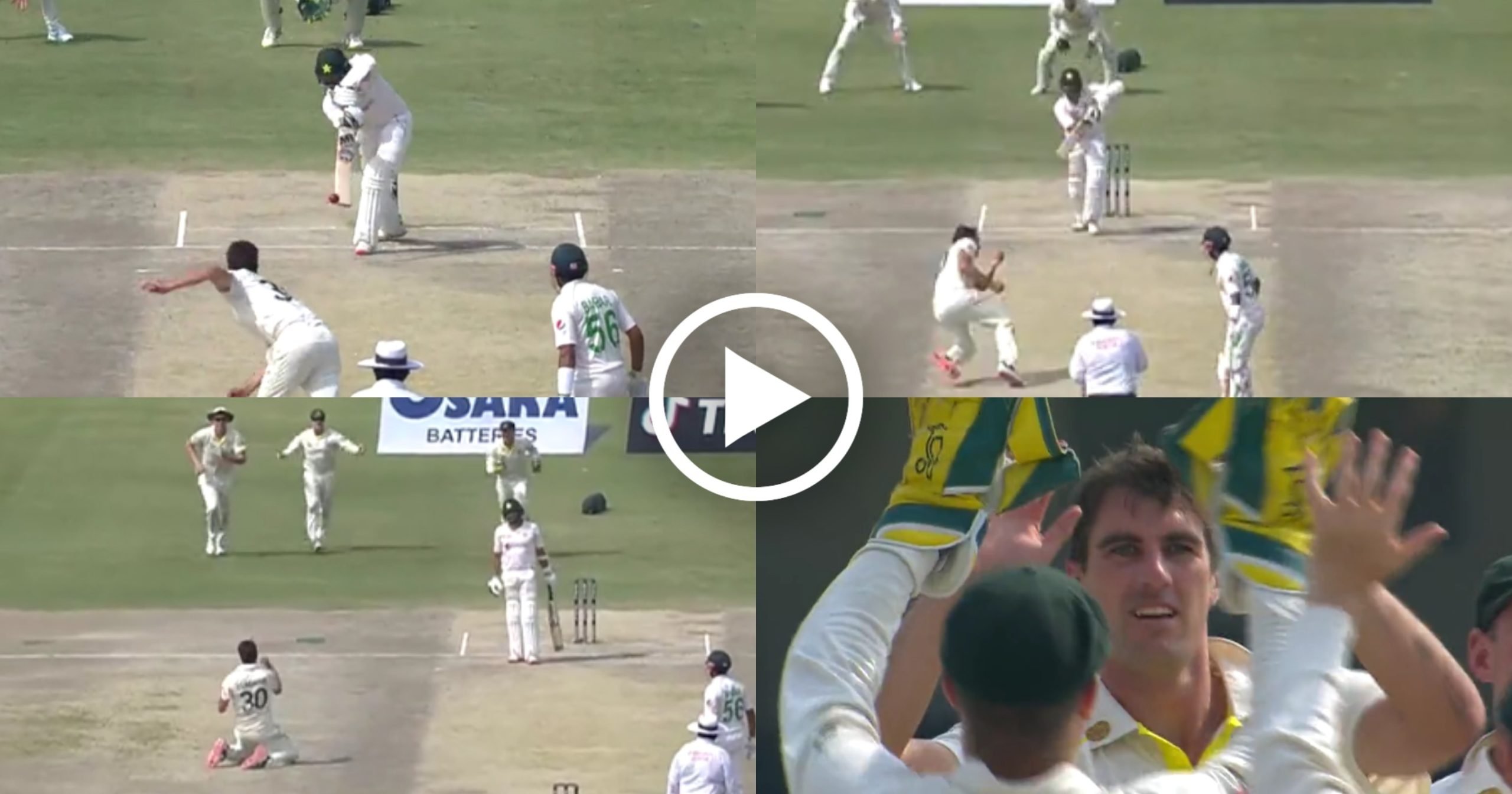 WATCH: Pat Cummins takes a stunner during third Test against Pakistan