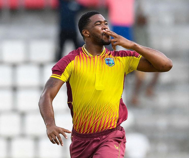 Obed McCoy happy to dismiss in-form Rohit Sharma