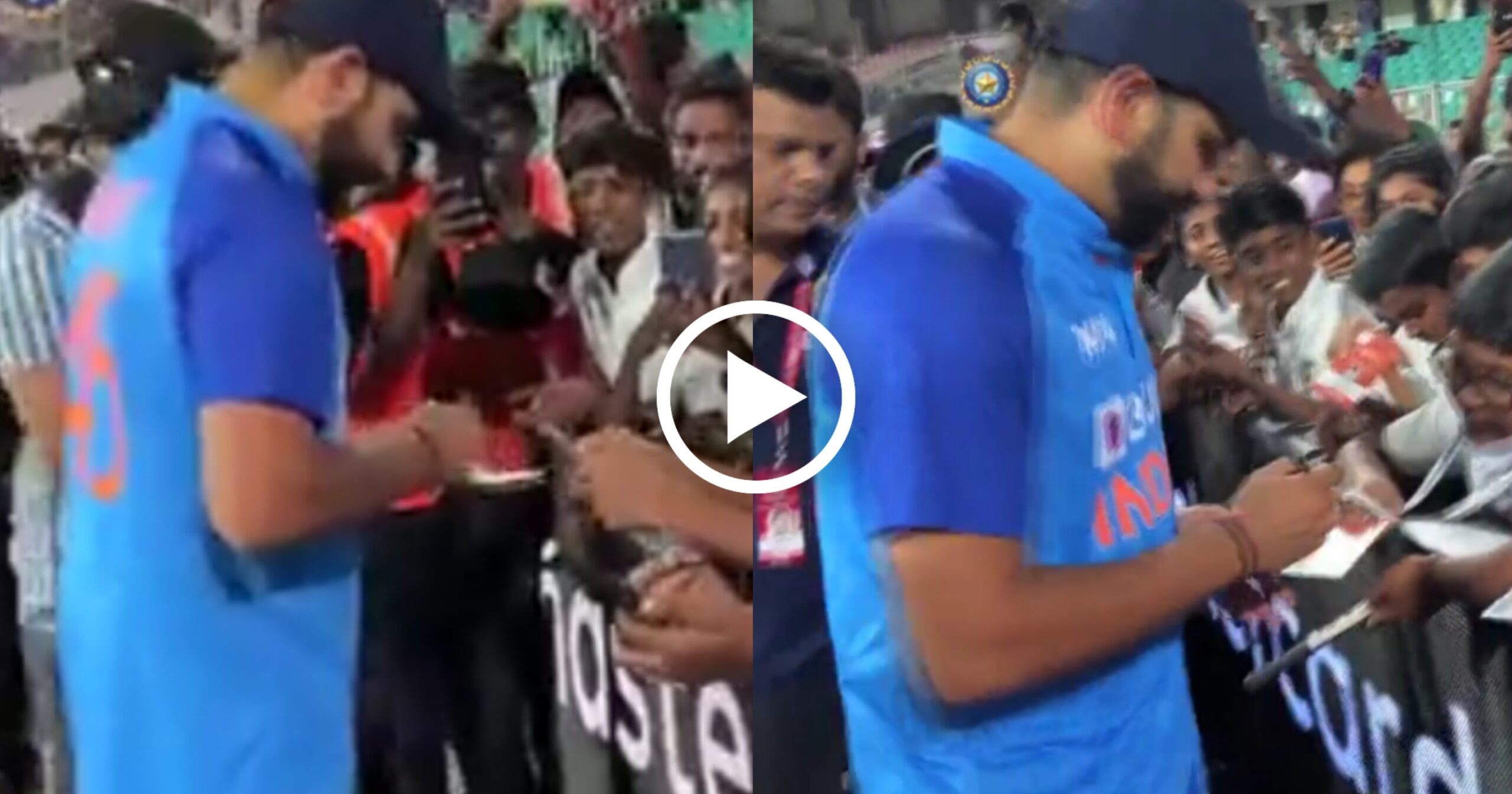 Rohit Sharma Entertains Fans By Signing Autographs After Win In Trivandrum