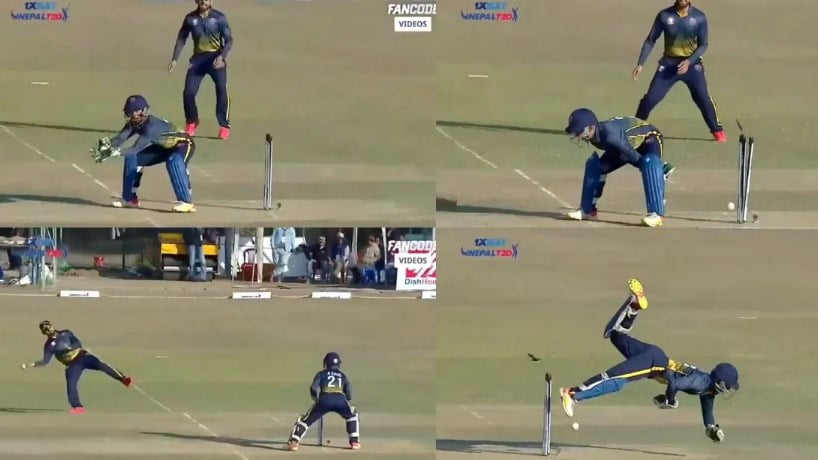 Arjun Saud Pulls Off Brilliant Wicket-keeping Skills Like MS Dhoni
