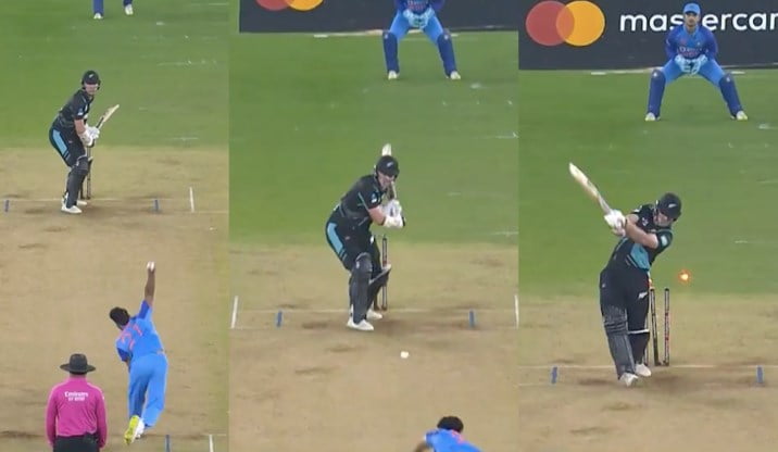 Umran Malik Cleaned Up Michael Bracewell With A 150+kph Delivery