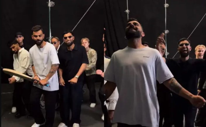 Virat Kohli Shakes A Leg With The Performers Of Quick Style