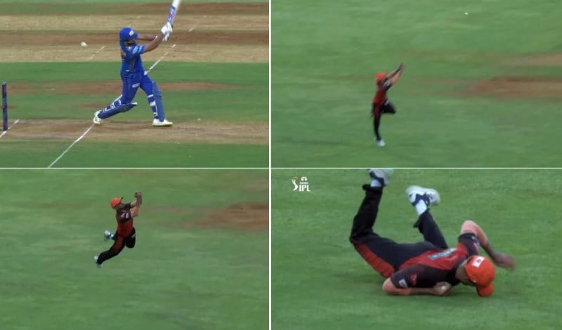 Nitish Reddy Takes A Flying Catch To Send Back Rohit Sharma