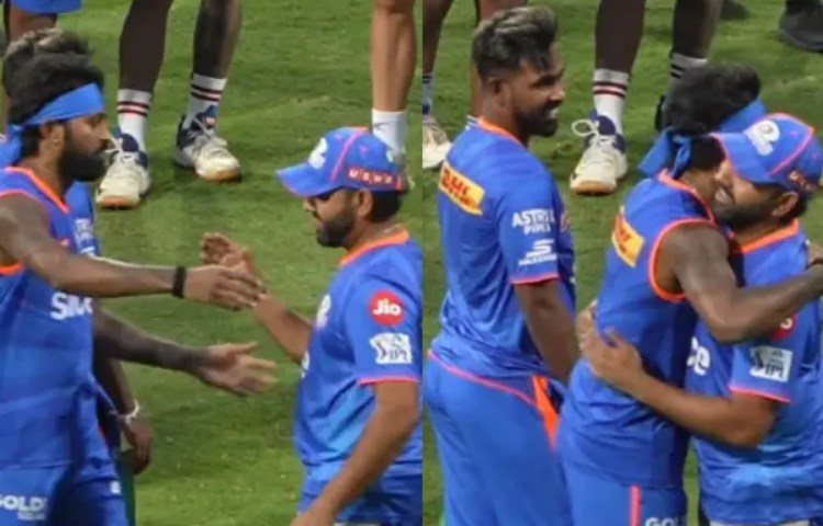 Hardik Pandya And Rohit Sharma Share Heartfelt Hug Ahead Of IPL 2024 Opener