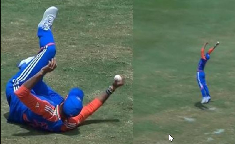 Axar Patel's Flying Catch Near Boundary Removes Mitchell Marsh
