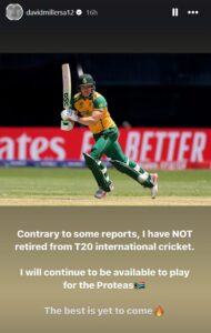 David Miller Clarifies Retirement Rumors Following T20 World Cup Final ...