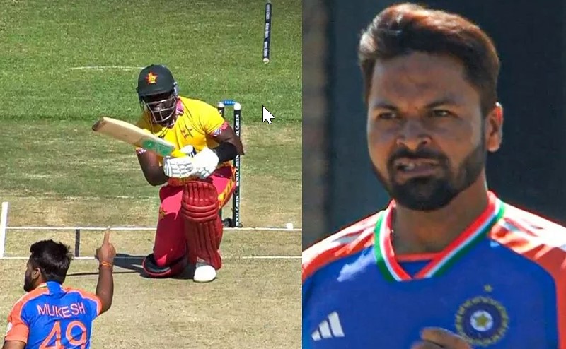 Mukesh Kumar Strikes On First Ball, Sends Innocent Kaia’s Stumps ...