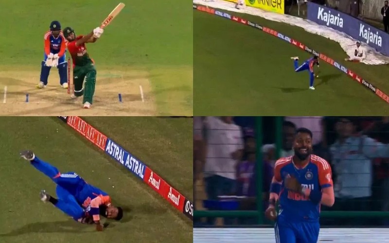 Hardik Pandya's Spectacular Boundary-Line Catch Seals Bangladesh's Fate