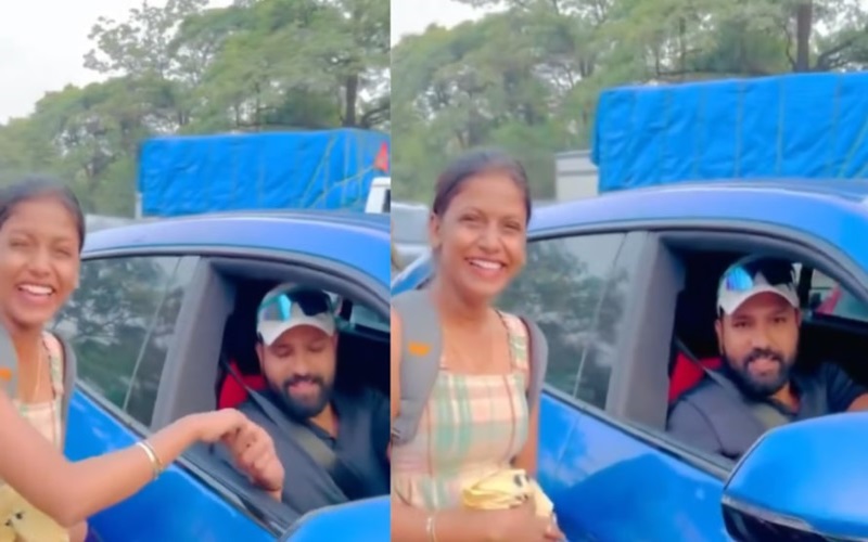 Rohit Sharma Surprises Fan On Her Birthday During A Casual Mumbai Drive