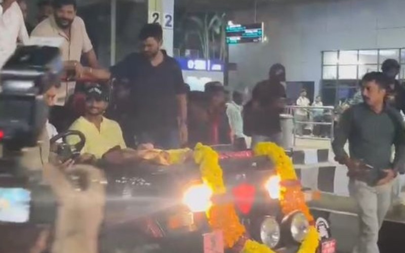 Hero's Welcome: Nitish Kumar Reddy Returns Home After Stellar Test Debut