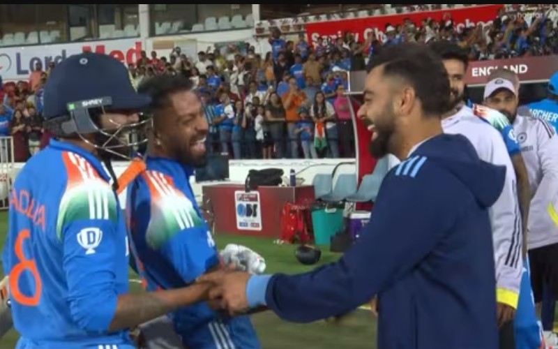 Virat Kohli, Hardik Pandya, and Jadeja Celebrate India’s Victory With Laughter In The First ODI