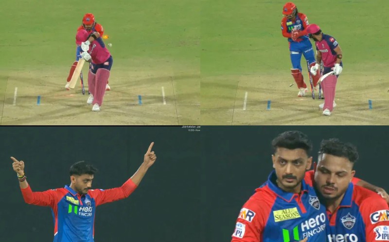 Axar Patel Castles Riyan Parag with a Stunning Delivery in DC vs RR Clash
