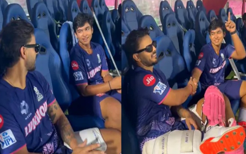 Vaibhav Suryavanshi’s Bat Request Sparks Fun Banter With Nitish Rana In ...