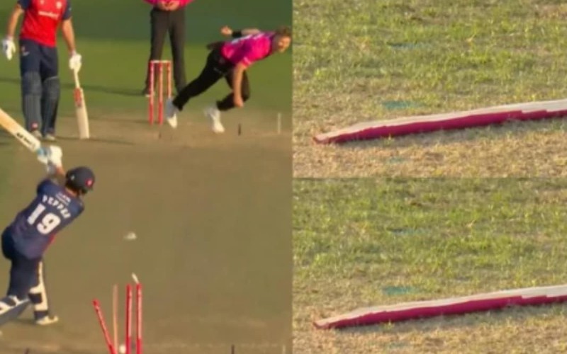 Riley Meredith Splits Stump in Half with Fiery Delivery as Somerset ...
