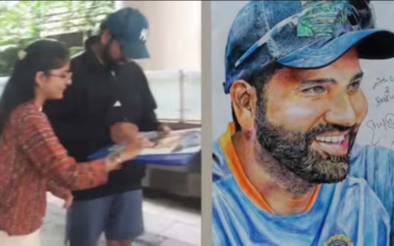 Rohit Sharma Meets Fangirl, Signs Beautiful Portrait In Heartwarming Moment